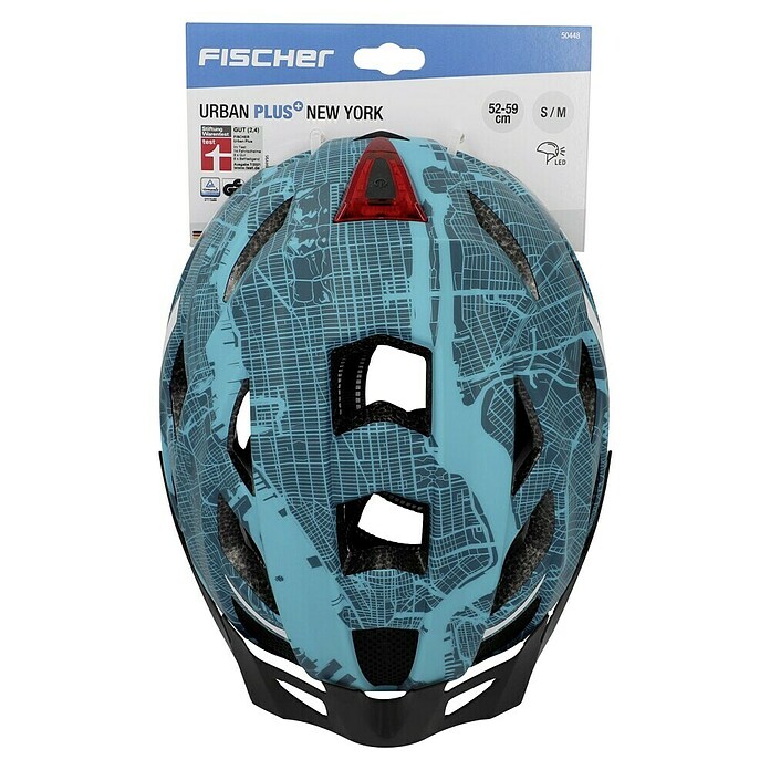 Fischer_Fahrrad Fahrradhelm Urban Plus New York (S/M 52 - 59 cm, Türkis ...