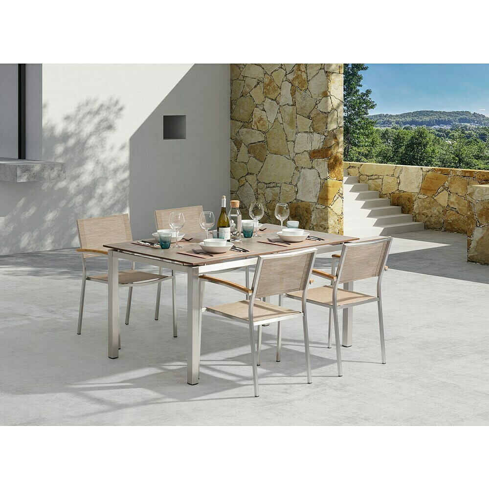 Acamp Gartenmöbel-Set Skye - 5 -tlg., Stahl, Silber/Braun online kaufen ...