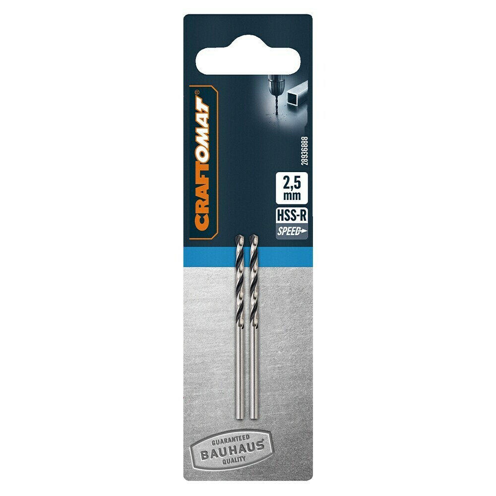 Craftomat Metallbohrer HSS-R Speed - 2 Stk., Durchmesser Bohrer: 2,5 mm ...
