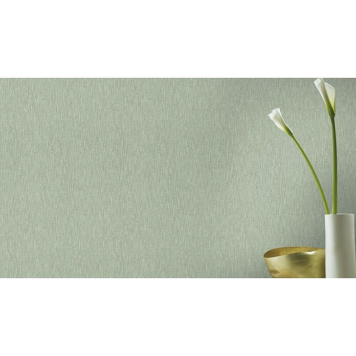 Rasch Florentine III Vliestapete Textile Stoffoptik (Salbei, Uni, 10,05 ...