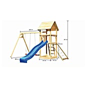 Karibu Kinderspielturm Lotti Set 31 (L x B x H: 264 x 347 x 291 cm, Natur/Blau) | BAUHAUS