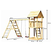 Karibu Kinderspielturm Lotti Set 5 (L x B x H: 264 x 415 x 291 cm, Natur) | BAUHAUS