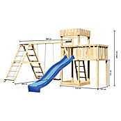 Karibu Kinderspielturm Ritterburg Löwenherz Set 29 (L x B x H: 264 x 522 x 259,5 cm, Natur/Blau ...