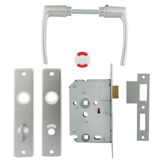 Nemef Deurbeslag set Badkamer 1264 (Wit gelakt, DIN-aanslag ...