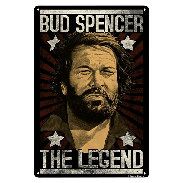 Blechschild Bud Spencer The Legend (L x B x H: 20 x 30 x 0.6 cm)