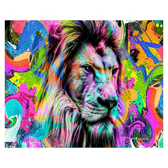 Cuadro alto brillo León Abstracto (León Abstracto, An x Al: 50 x 40 cm ...