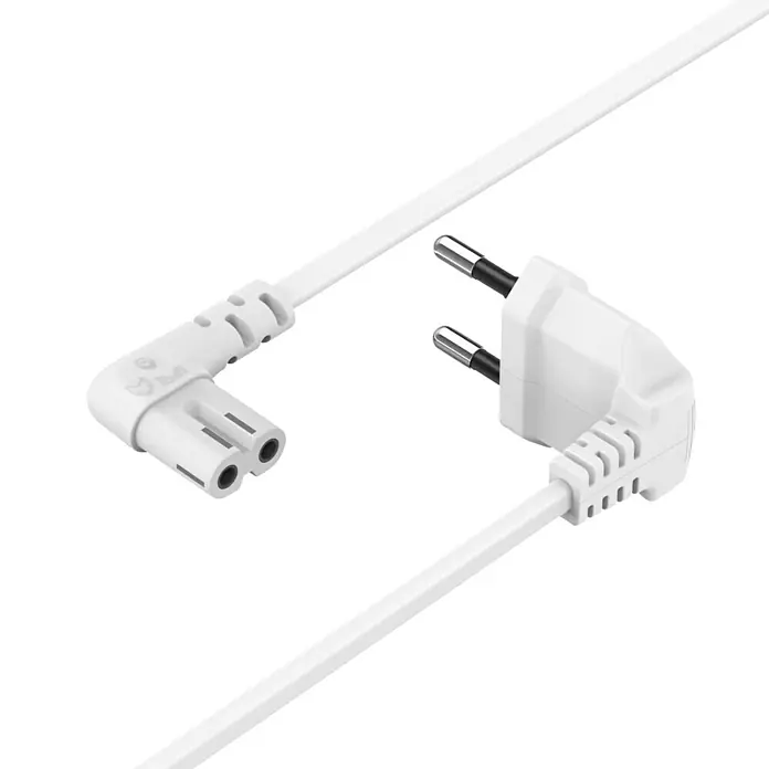 Hama Netzkabel 90° gewinkelt Doppelnut C7 - Weiß, Länge: 5 m ...