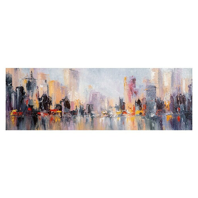 Cuadro pintado a mano Ciudad abstracto (Ciudad Abstracto, An x Al: 120 ...