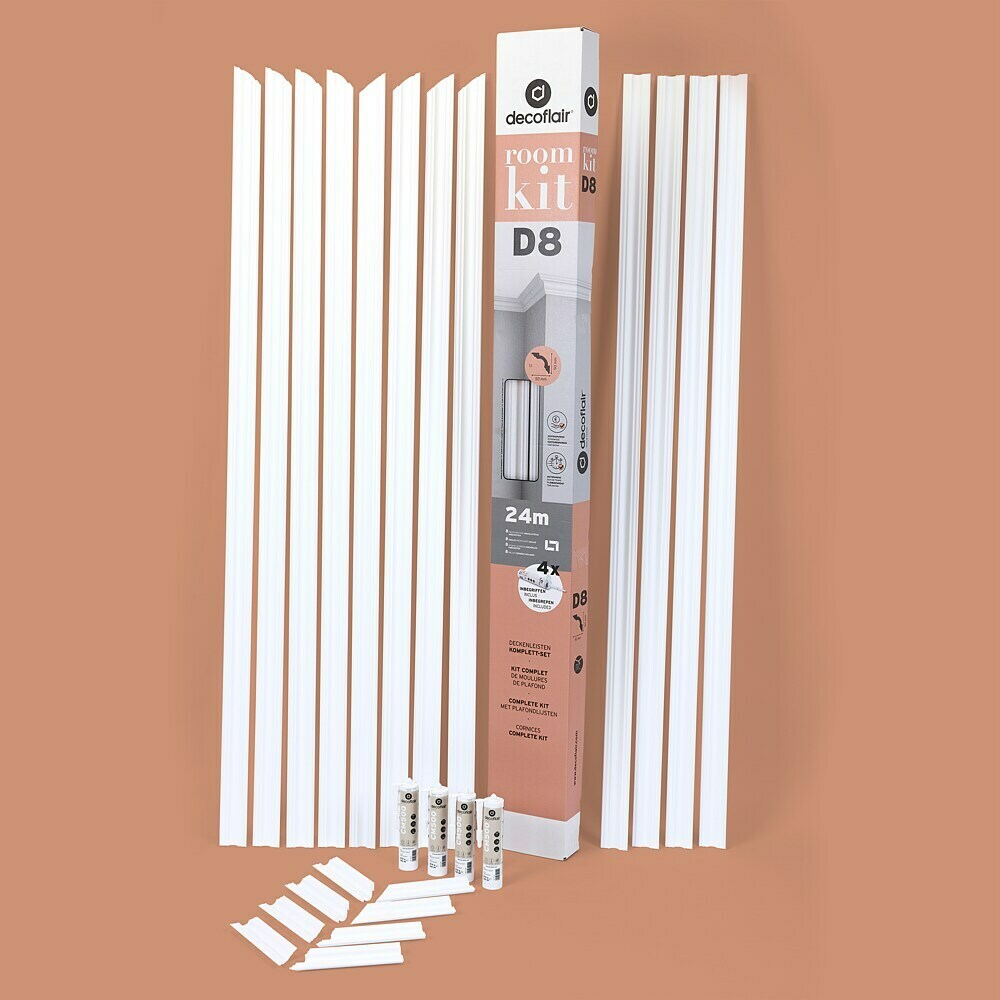 Nmc Decoflair Zierprofil-Set Roomkit D8 mit Ecken und Kleber