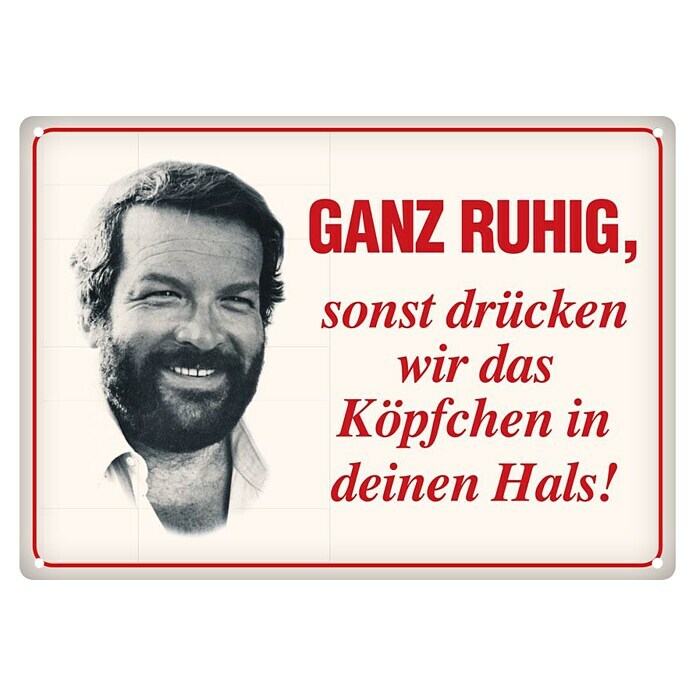 Blechschild Ganz ruhig, sonst Köpfchen (L x B x H: 10 x 15 x 0.6 cm)