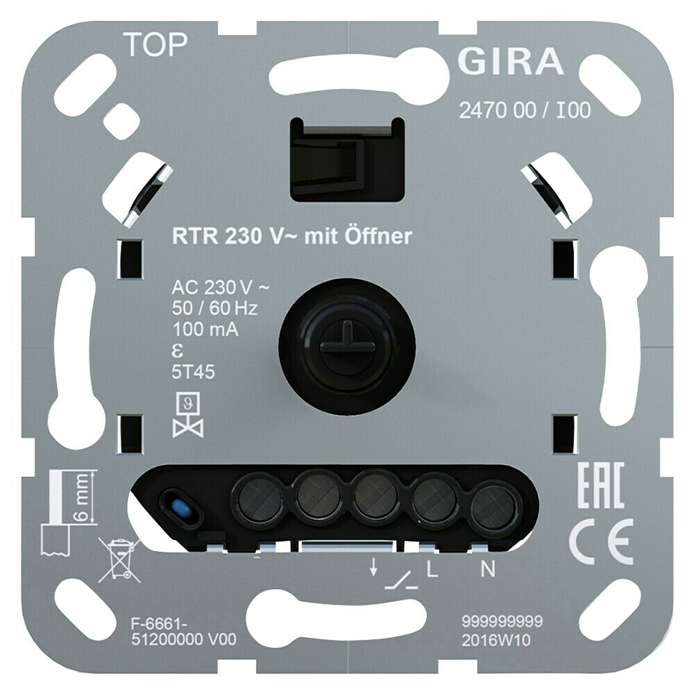Gira Raumthermostat 247000 mit Öffner