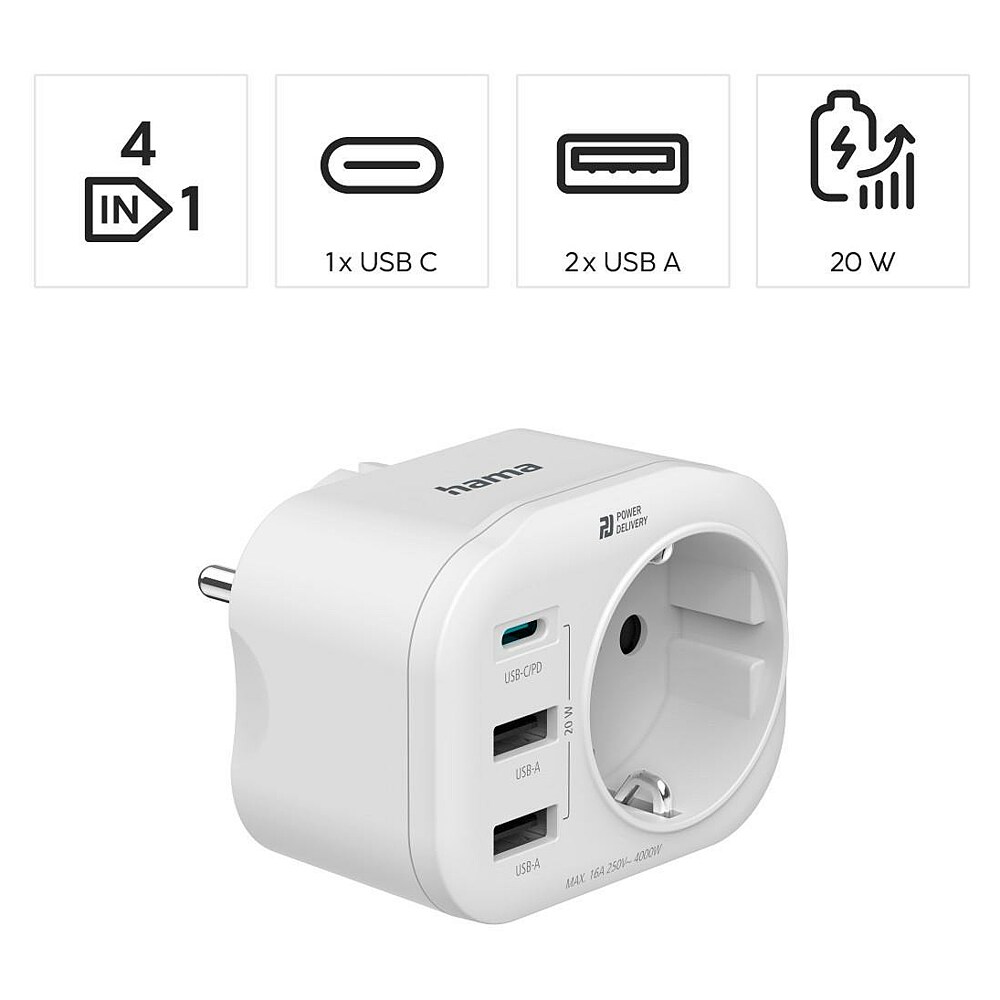 Hama USB-Ladegerät Mehrfachstecker 4er kaufen