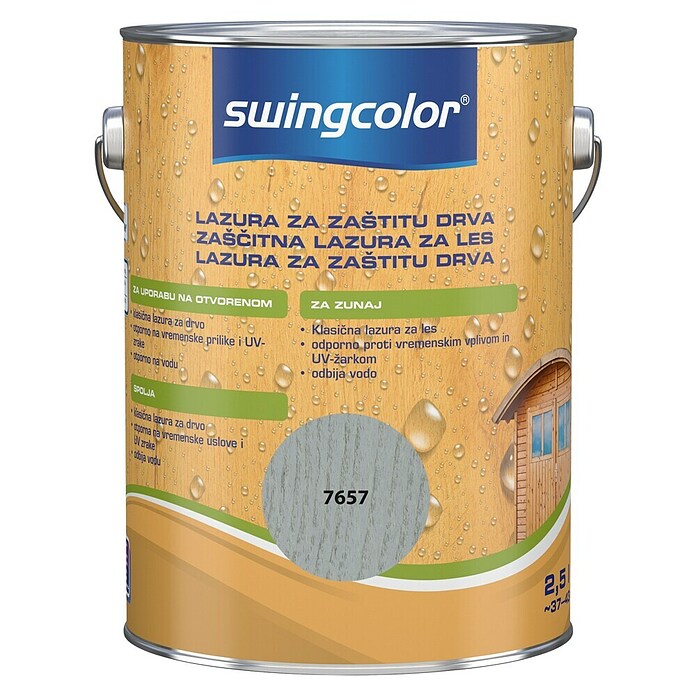 swingcolor Lazura za drvo (Siva, 2,5 l, Svilenkasti mat) | BAUHAUS