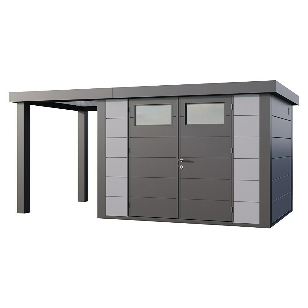 Telluria Metallgerätehaus Classico 3024 mit Open Lounge S links inkl ...