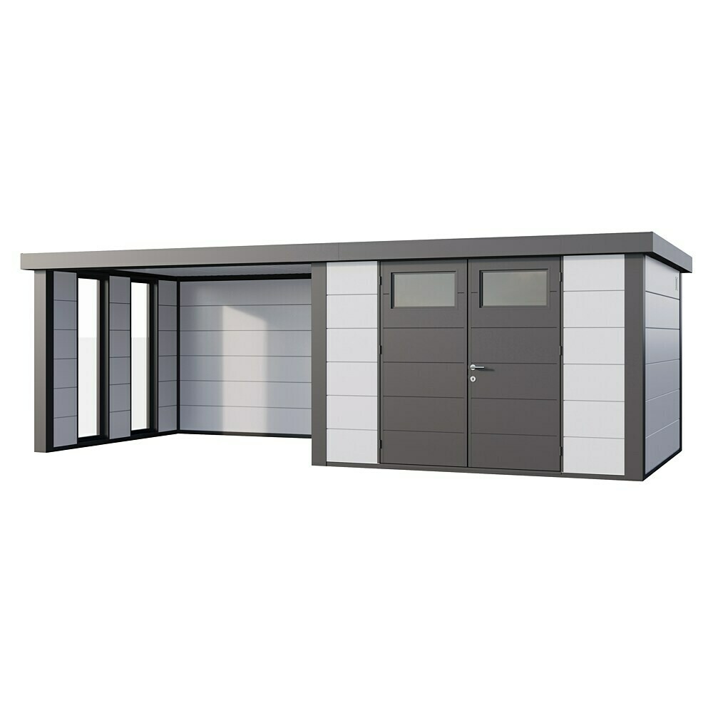 Telluria Metallgerätehaus Classico 3030 mit Lounge L links inkl. 2 ...