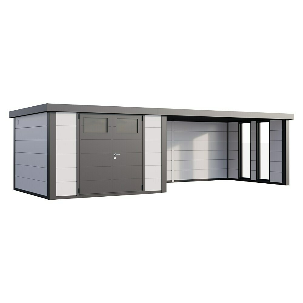 Telluria Metallgerätehaus Classico 3330 mit Lounge XL rechts inkl. 2 ...