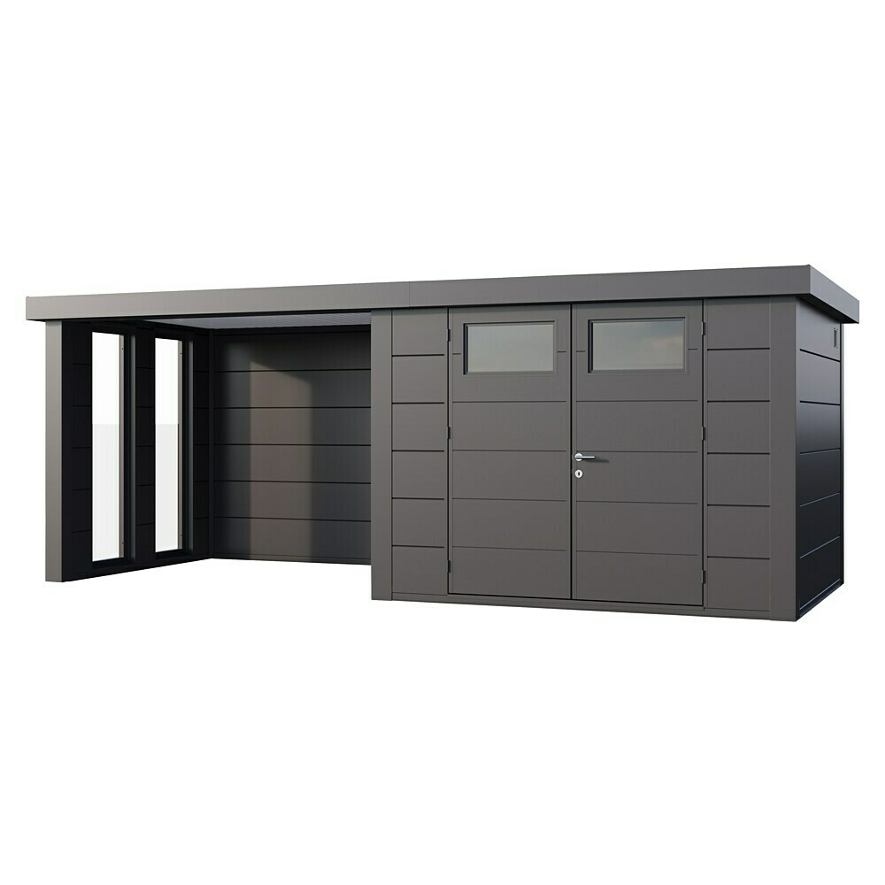 Telluria Metallgerätehaus Classico 3024 mit Lounge S links inkl. 2 ...