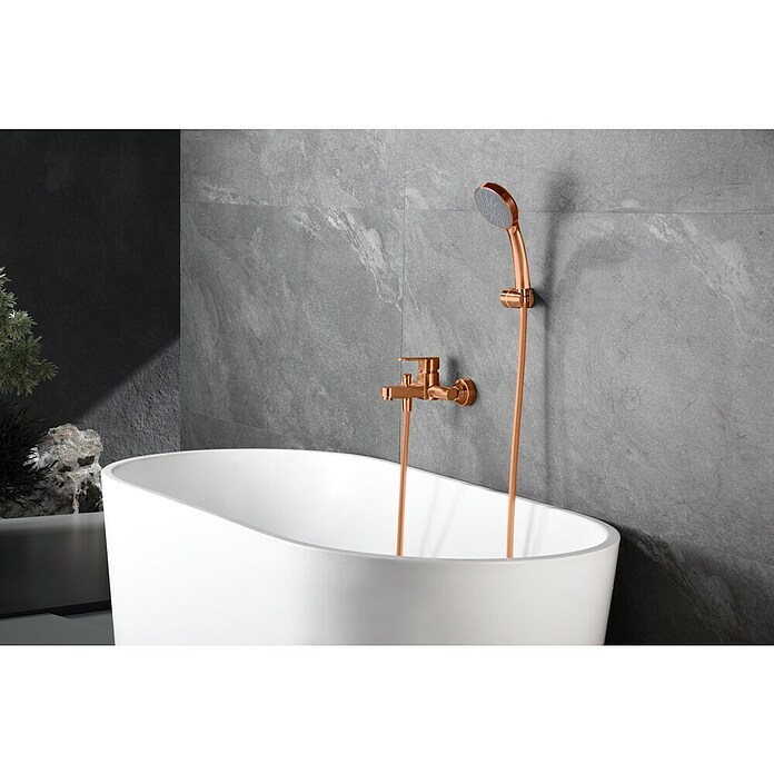 Imex Roma Grifo monomando de bañera (Oro rosa, Satinado) | BAUHAUS