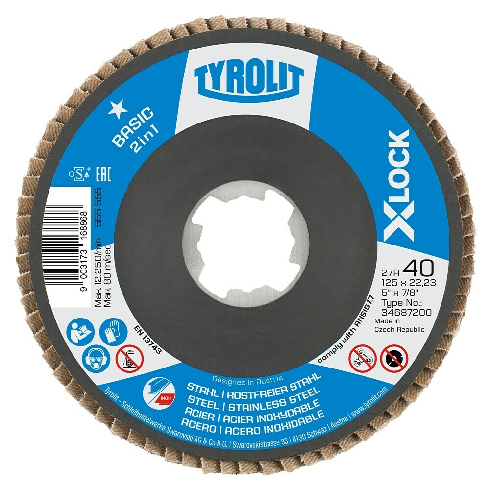 Tyrolit Fächerscheibe Zircon Power 40 X-Lock - Durchmesser: 125 mm ...