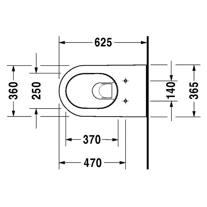 Duravit Darling New Wand-WC Typ 1 (Mit Spülrand, Mit antibakterieller ...