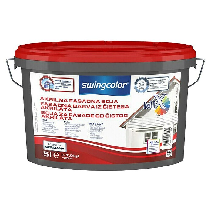 swingcolor Čista akrilatna fasadna barva Base 1 (Bela, 5 l, Mat) | 5896 ...