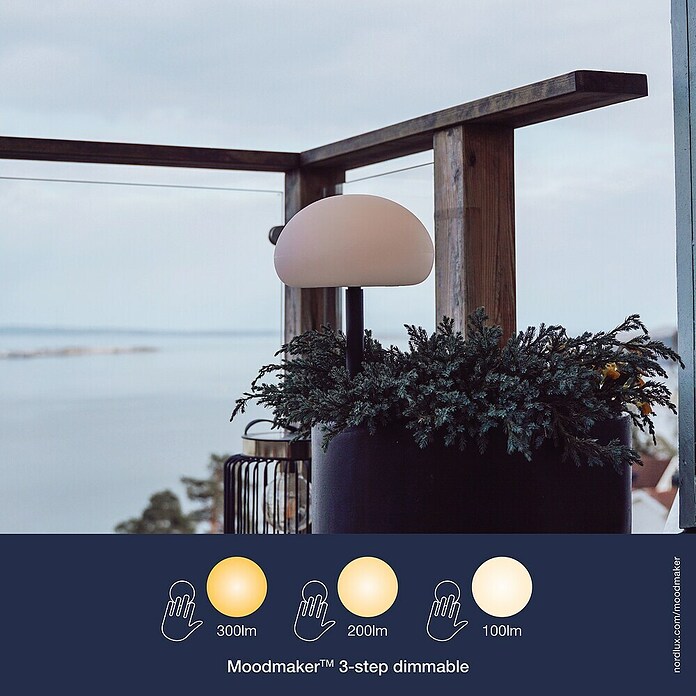 Nordlux Solar-decoratielamp (l x b x h: 20 x 20 x 51,5 cm, Zwart, Wit ...