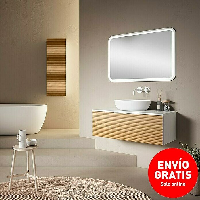 Mueble de lavabo Compact 3D mini (L x An x Al: 45 x 80 x 35 cm, Blanco ...