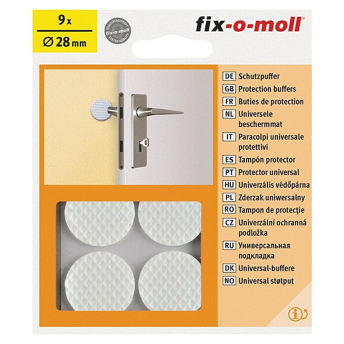 Fix-o-moll Taco de goma (Diámetro: 28 mm, Blanco, 9 ud.) | BAUHAUS
