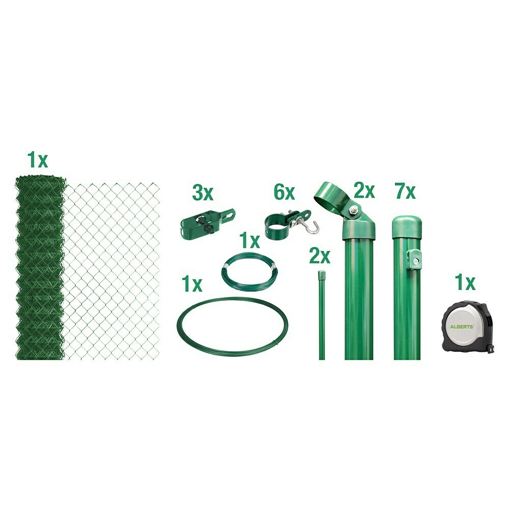 Alberts Maschendrahtzaun-Set - L x H: 15 m x 150 cm, Grün online kaufen ...