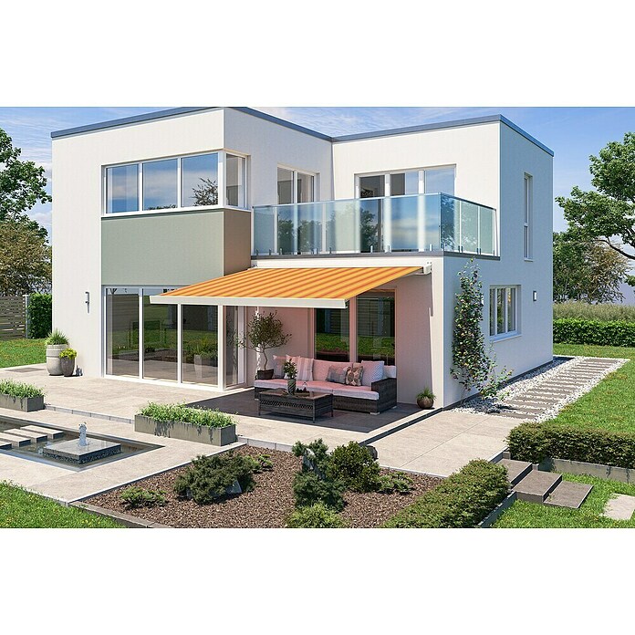 Solid Elements Vollkassettenmarkise Solid-X-Compact 320180 (Gelb/Orange ...