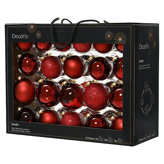 Decoris Christbaumkugel-Mix (Ochsenblut, Glas, 42 Stk.) | BAUHAUS