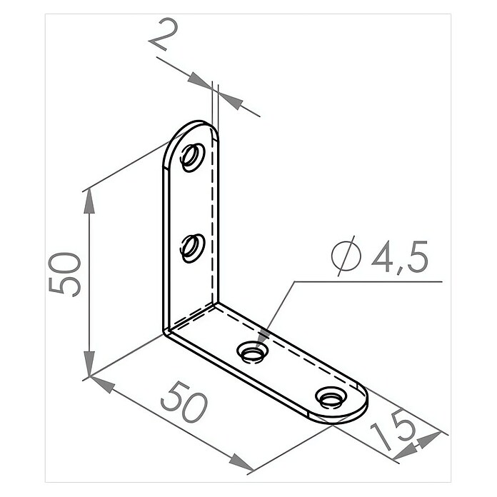 Walteco Spojni kutnik (D x Š x V: 50 x 15 x 50 mm) | BAUHAUS