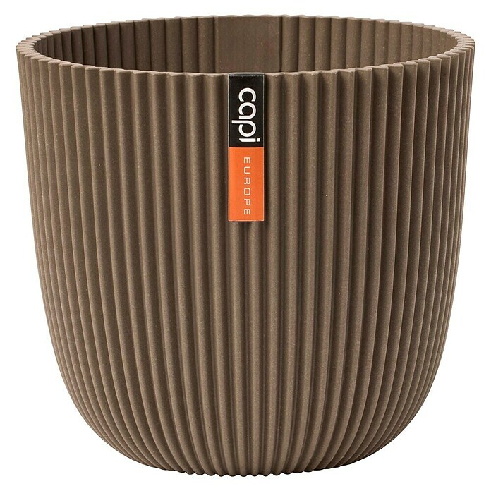 Capi Europe Pflanzgefäß Groove (Ø x H: 13 x 12 cm, Taupe) | BAUHAUS
