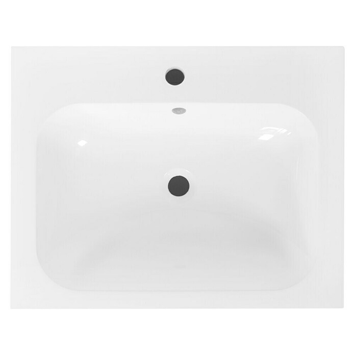 Best Design Inbouwwastafel Splash (Kraangat: Midden, Met overloop, Wit ...