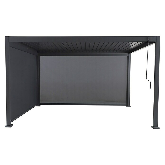 Sunfun Milos Pared lateral (An x Al: 374 x 217 cm, Gris oscuro, Para pérgola con laterales Milos ...