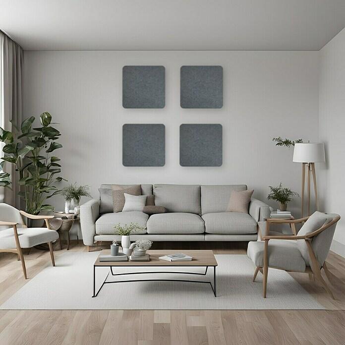 Silenti Akustikpaneel (4 Stk., Hellgrau, 50 x 50 x 5 cm) | BAUHAUS