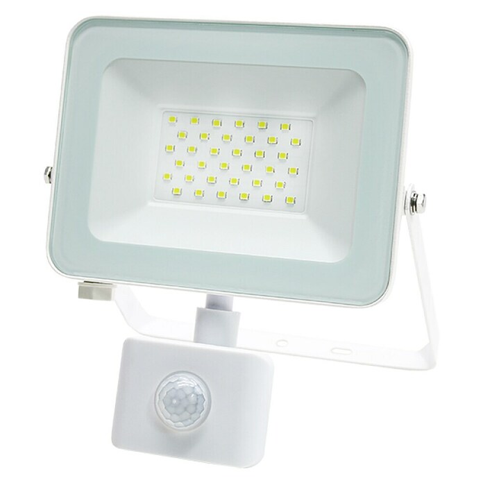 LED senzorski reflektor (2.550 lm, IP65, Barva ohišja: Bela) | Gradbeni ...