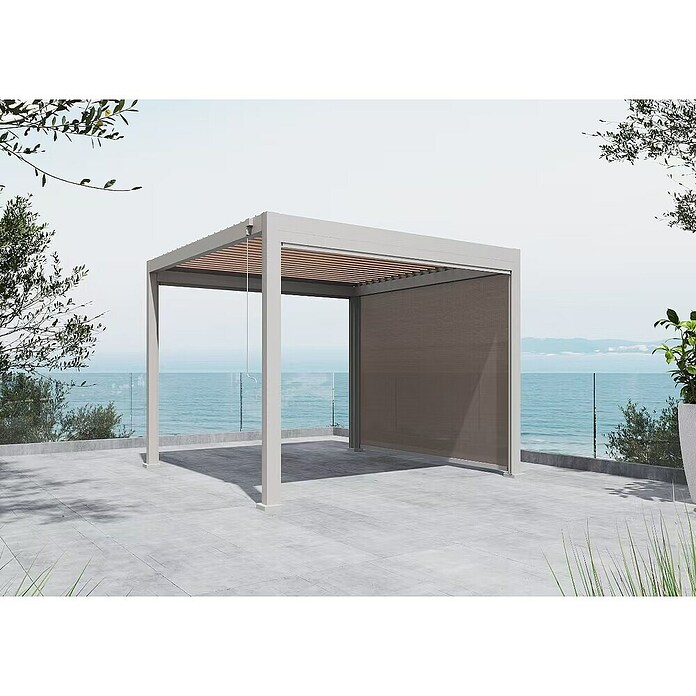 Sunfun Milos Seitenwand (B x H: 276 x 217 cm, Light-Greige, Tiefe: 8,5 cm) | BAUHAUS