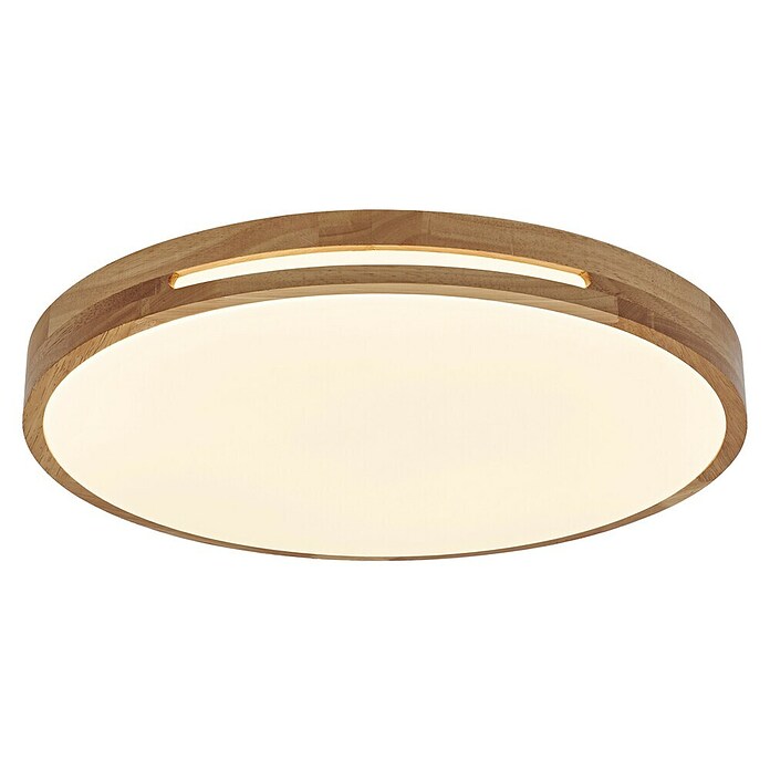 Ledvance Orbis LED-Deckenleuchte rund Woodburry (36 W, Ø x H: 50 x 8 cm, Holzdekor, Warmweiß ...