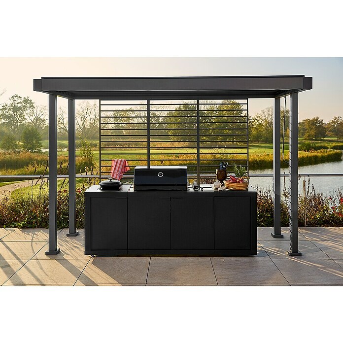 Sunfun Grillpavillon (B x T: 342 x 168 cm, Farbe Gestell: Anthrazit, Aluminium) | BAUHAUS