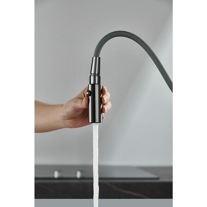 Imex Grifo de cocina extraíble Niza (Black gun metal) | BAUHAUS