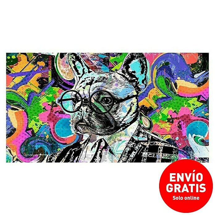 Cuadro alto brillo Perro Gafas (Perro Gafas, An x Al: 130 x 70 cm, 1 ...
