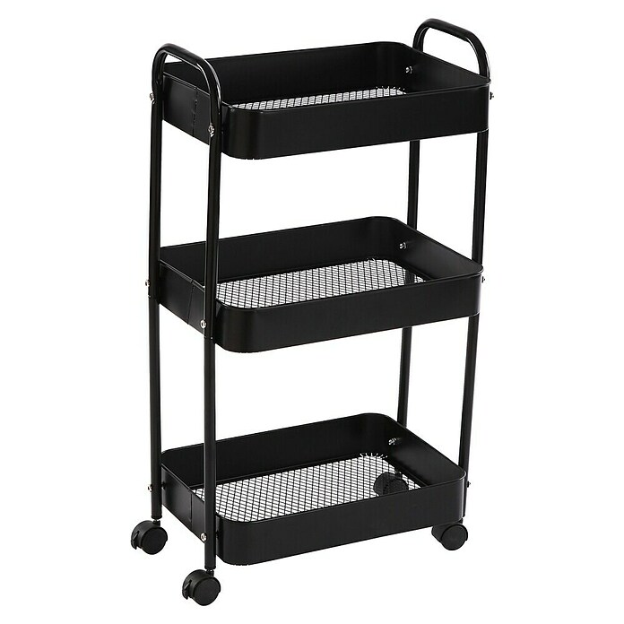 Carro con ruedas (30 x 46 x 76 cm, Acero, Negro) | BAUHAUS
