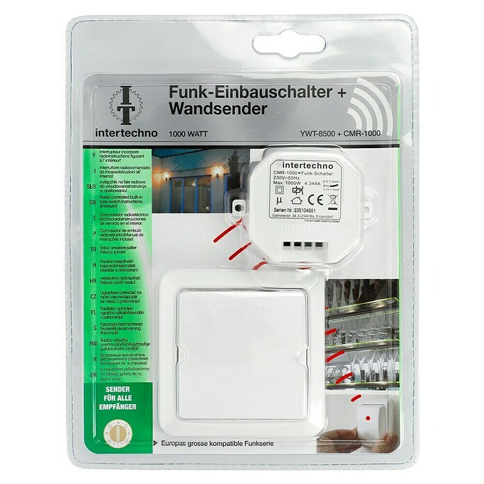 Intertechno Radijsko vgradno stikalo YWT-8500 + CMR-1000 Set (1.000 W, Približno območje: 35 m ...