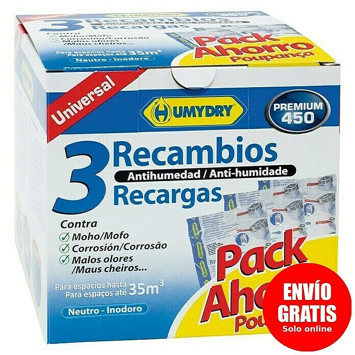 Humydry Pack de recambios para el deshumidificador Antihumedad (Neutral ...