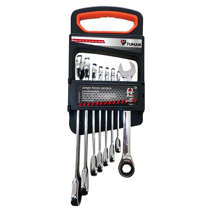 Juego de llaves combinadas con carraca (8 pzs.) | BAUHAUS