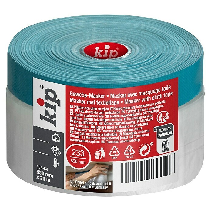 Kip Gewebe-Masker 233 (Rolle, 20 x 0,55 m, Einseitiger Gewebekleberand ...