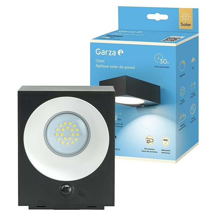 Garza Aplique solar LED para exterior Onix (Sensor crepuscular ...
