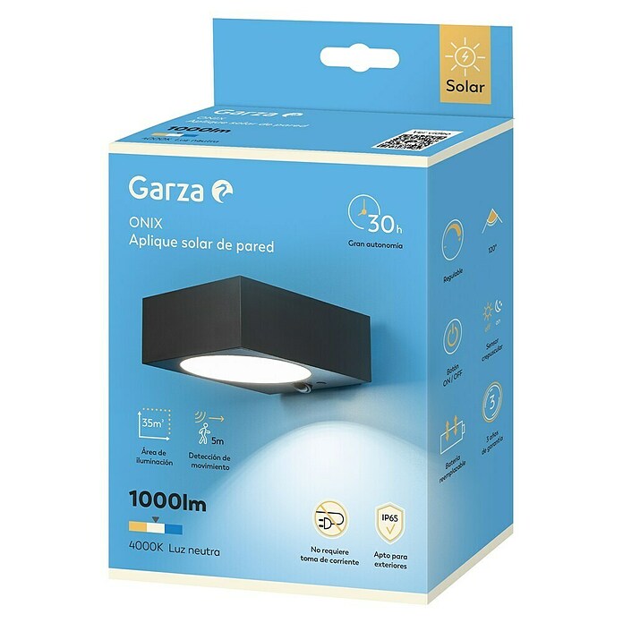 Garza Aplique solar LED para exterior Onix (Sensor crepuscular ...