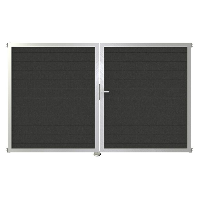GroJa Lumino Gartentor (300 x 180 cm, Anthrazit (EV1), Aluminium, DIN ...